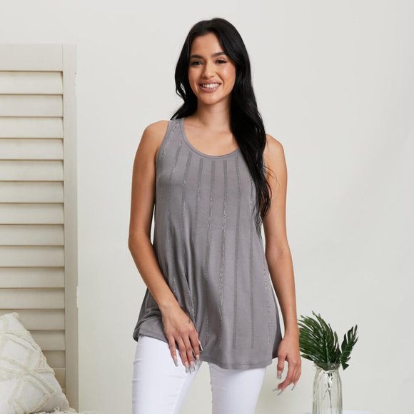 Vocal | Tops | Vocal Ocean City Studded Scoop Neck Tank | Poshmark